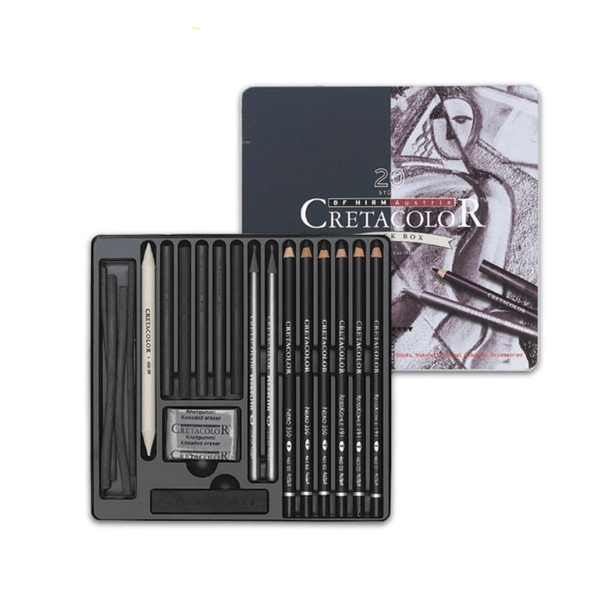 Buy Cretacolor Black Box (20 Parts Charcoal & Drawing Set) from The ...