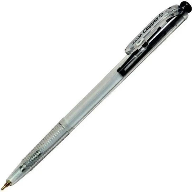 Dollar Clipper Ball Pen 10 Pcs/box - Black - The Stationers